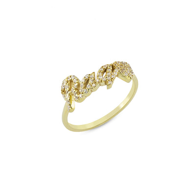 Diamond Script Name Ring – CHILLS JEWELS